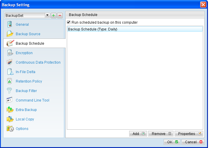 6 Configure backup sets