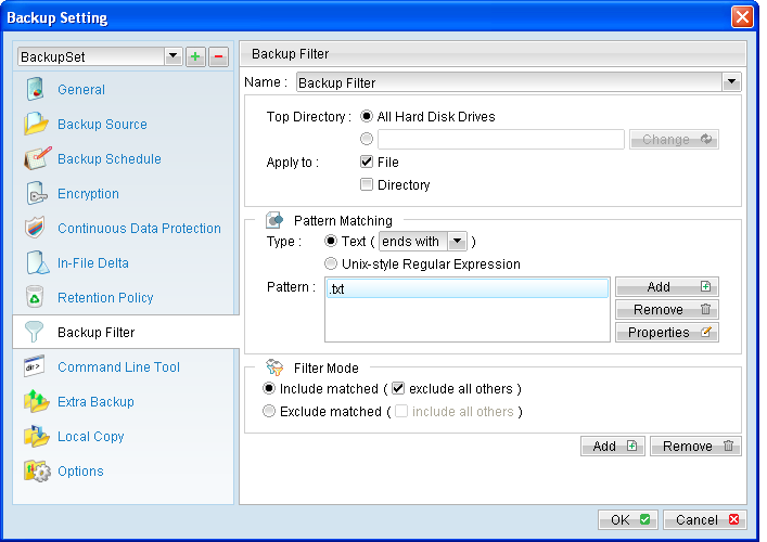 6 Configure backup sets