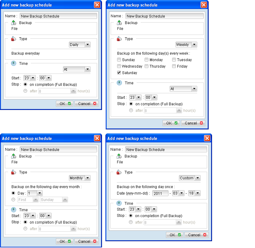 6 Configure backup sets